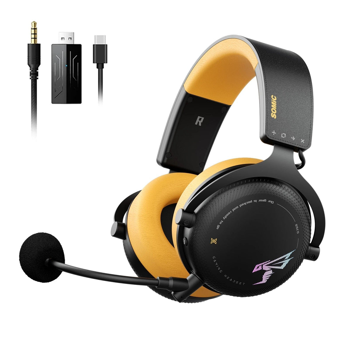 SOMiC G Series - Wireless Gaming Headset with Detachable Mic - 3 Conne ...