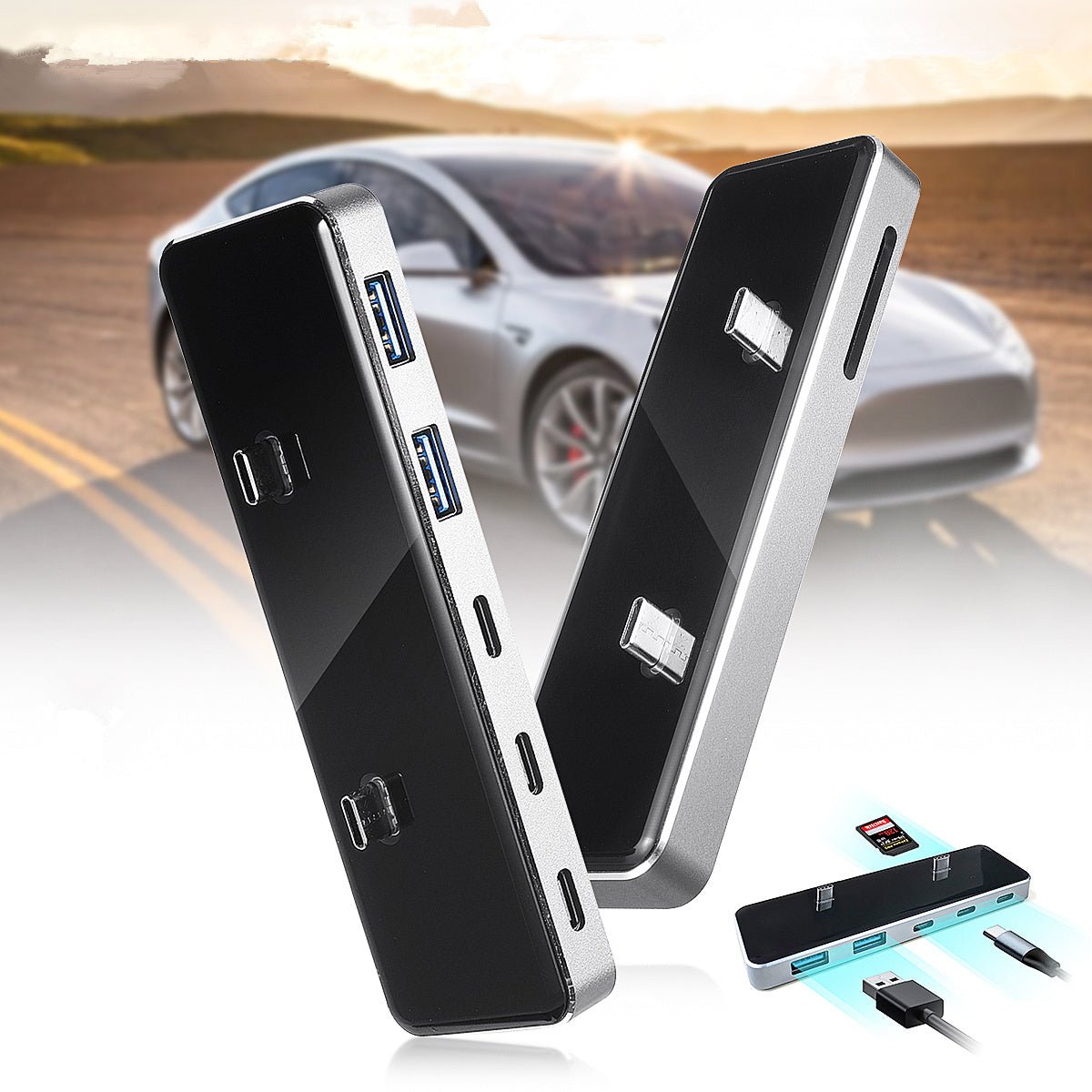 Tesla Model 3/Y Docking Station - 6-in-1 USB Hub Adapter for Enhanced ...